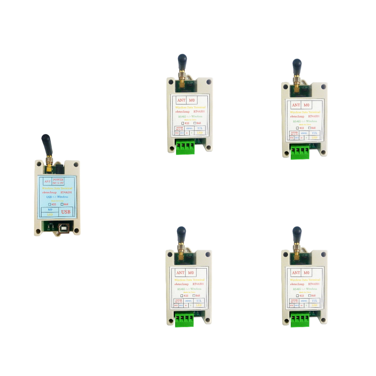 RT4AE01 433mhz UART USB to RS485 RF Serial Port Data Passthrough Master ...